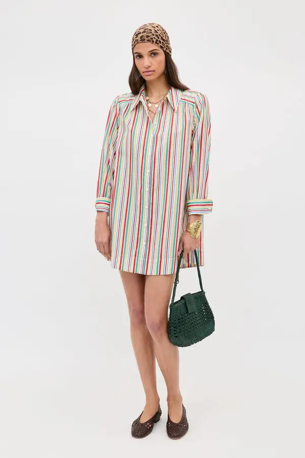 Rixo Ashlynn Maxime Stripe Ivory Blouse - Multi