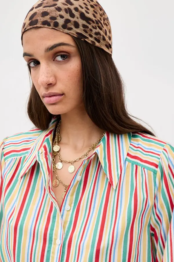 Rixo Ashlynn Maxime Stripe Ivory Blouse - Multi