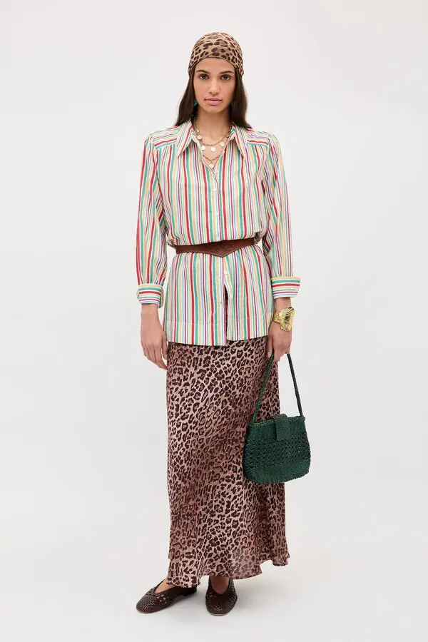 Rixo Ashlynn Maxime Stripe Ivory Blouse - Multi
