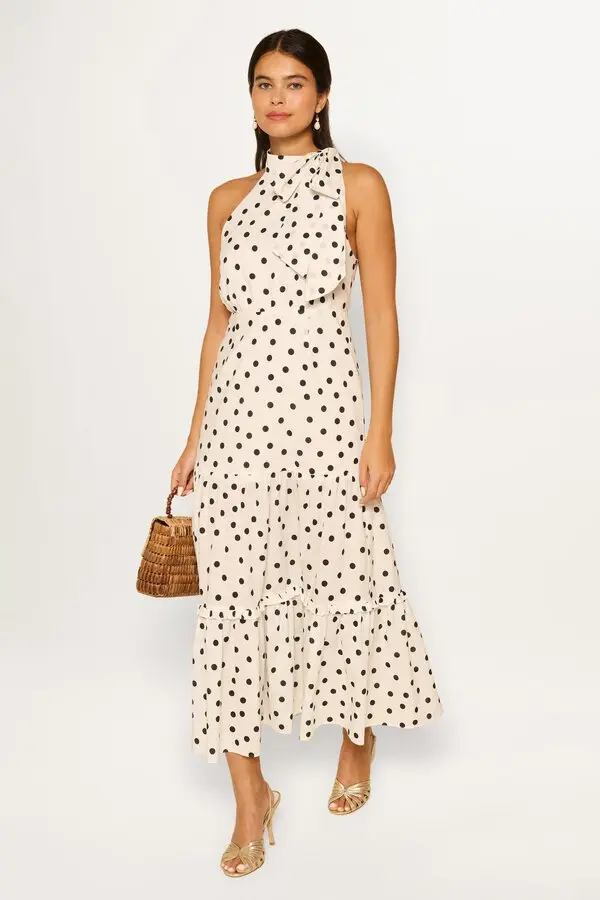 Rixo Eleanor Bohemia Spot Ivory Regular