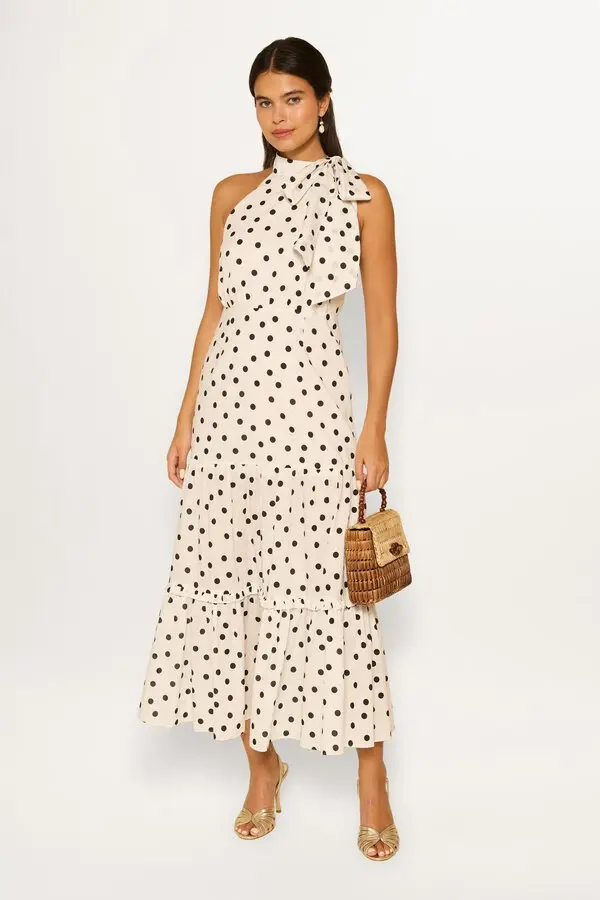 Rixo Eleanor Bohemia Spot Ivory Regular
