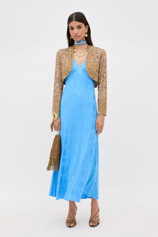 Rixo Sandrine Maxi Dress - Blue | Editorialist