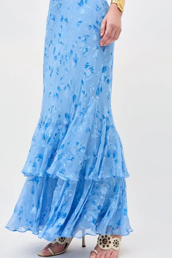 Rixo Ordinia Ava Devore Maxi Dress - Blue