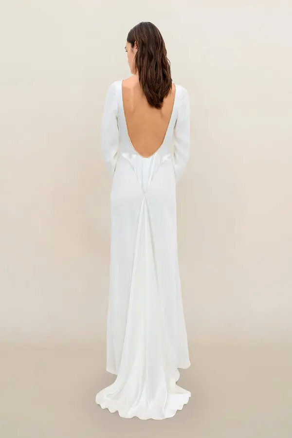 Rixo Cesca Low-back Silk Gown