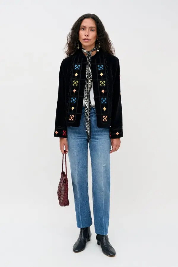 Rixo Viktoria Serino Applique Jacket