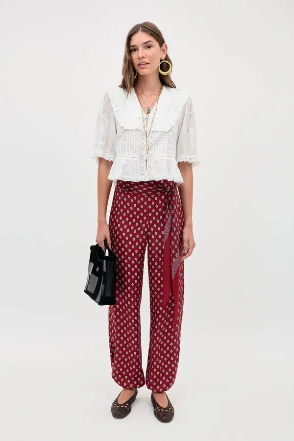 Rixo Ellery Puff-sleeve Top - White