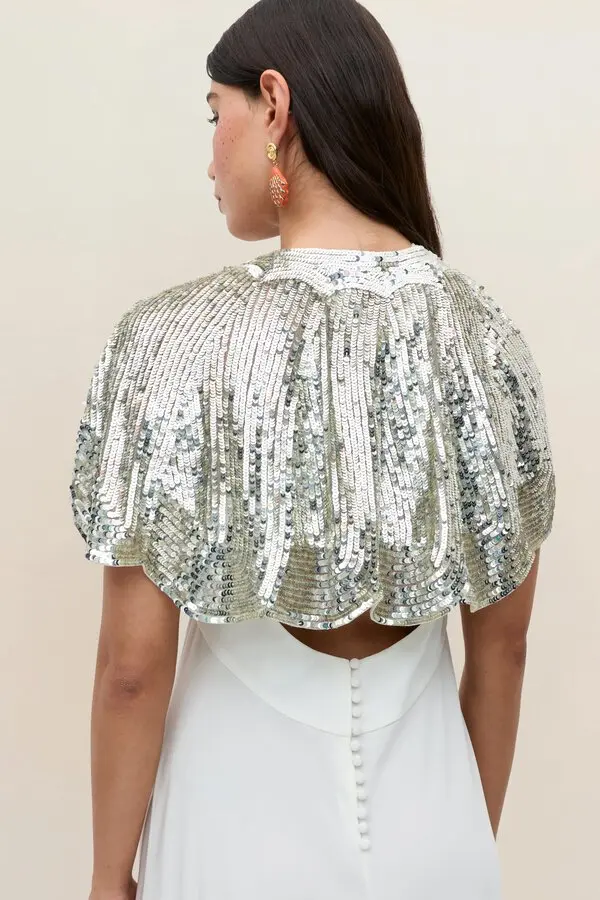 Rixo Evienne Embellished Cape