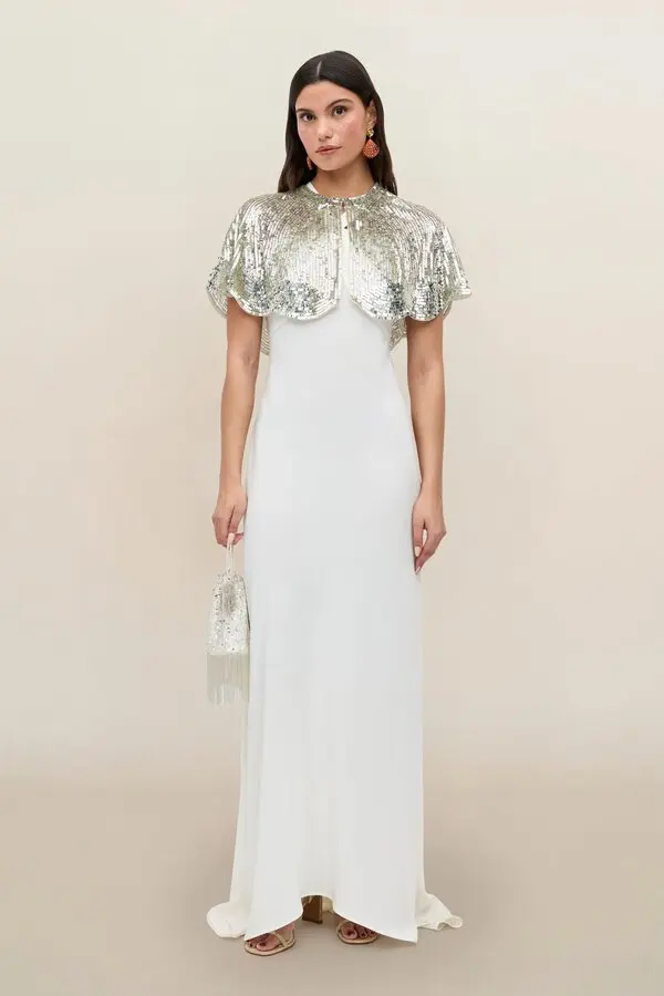 Rixo Evienne Embellished Cape