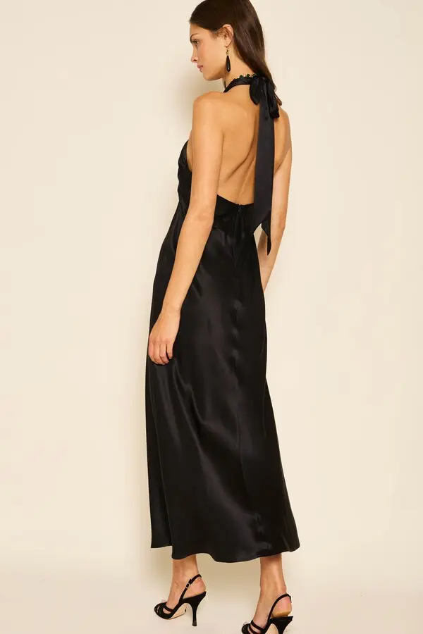 Rixo Dune Silk Midi Dress Regular
