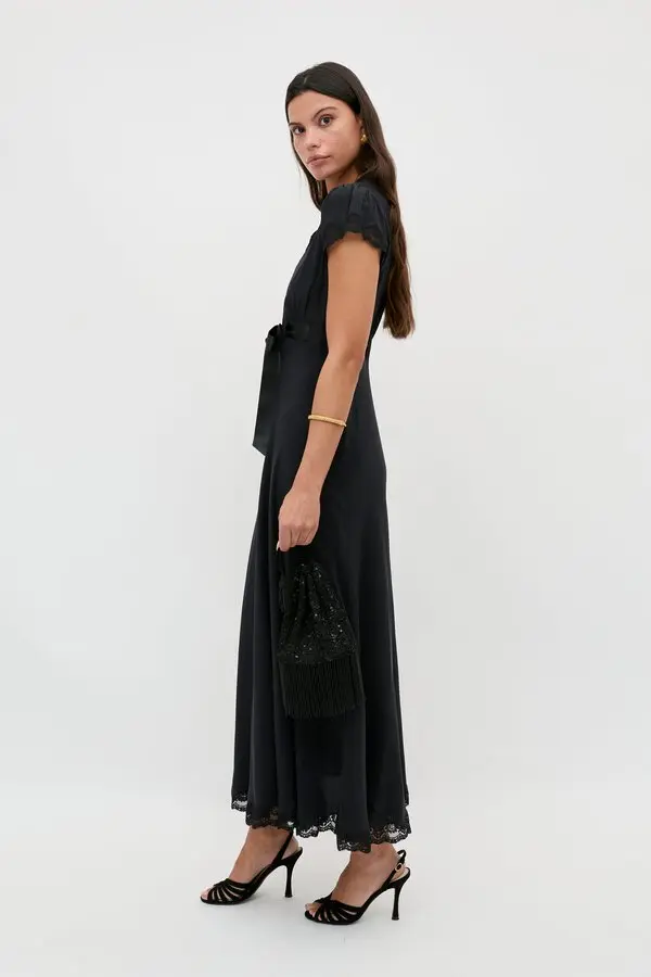 Rixo Marlice Midi Dress - Black