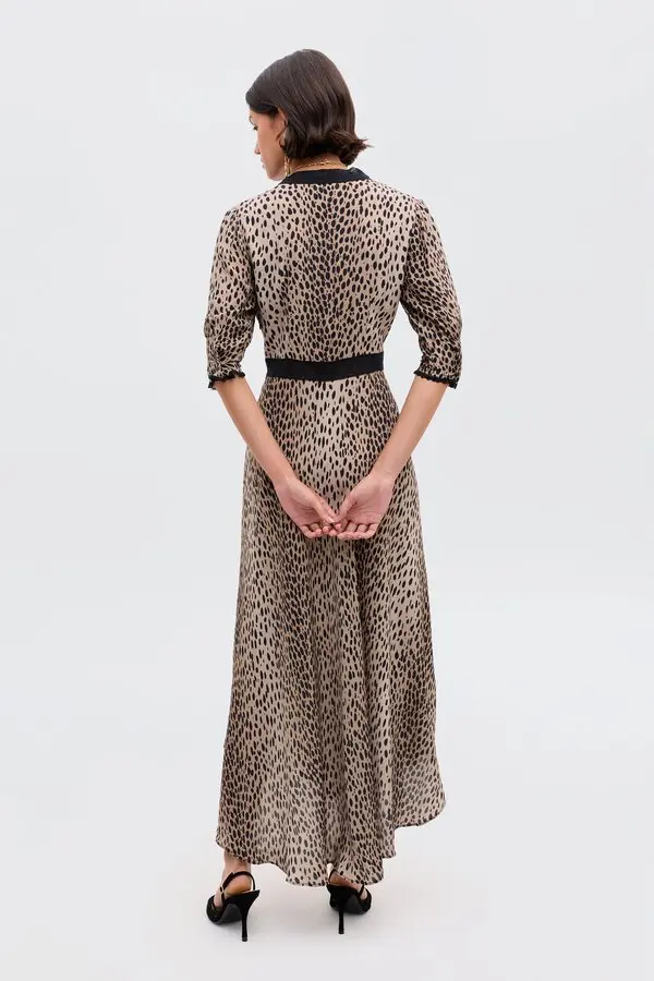 Rixo Amina Antelope Spot Midi Dress