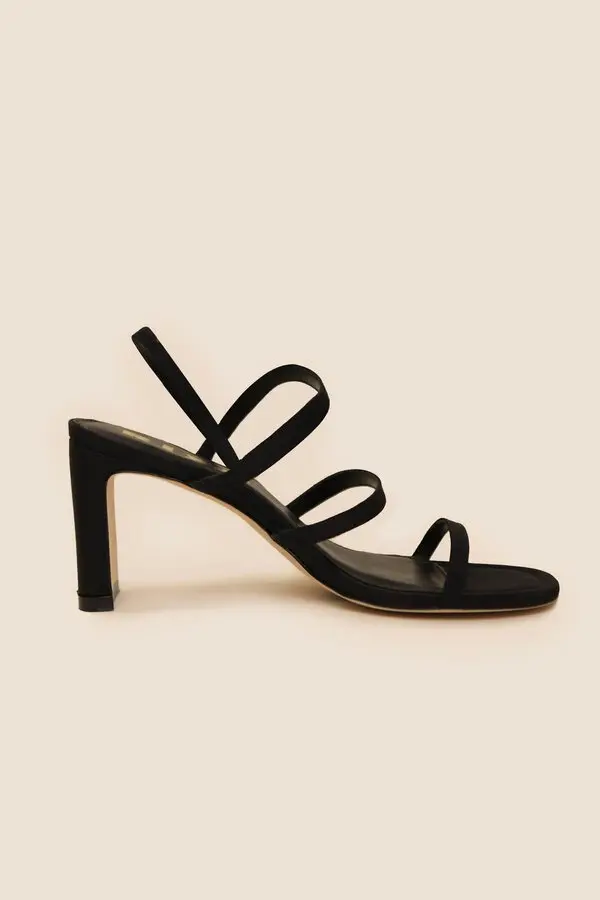 Rixo Ciervo Leather Strappy Sandals - Black