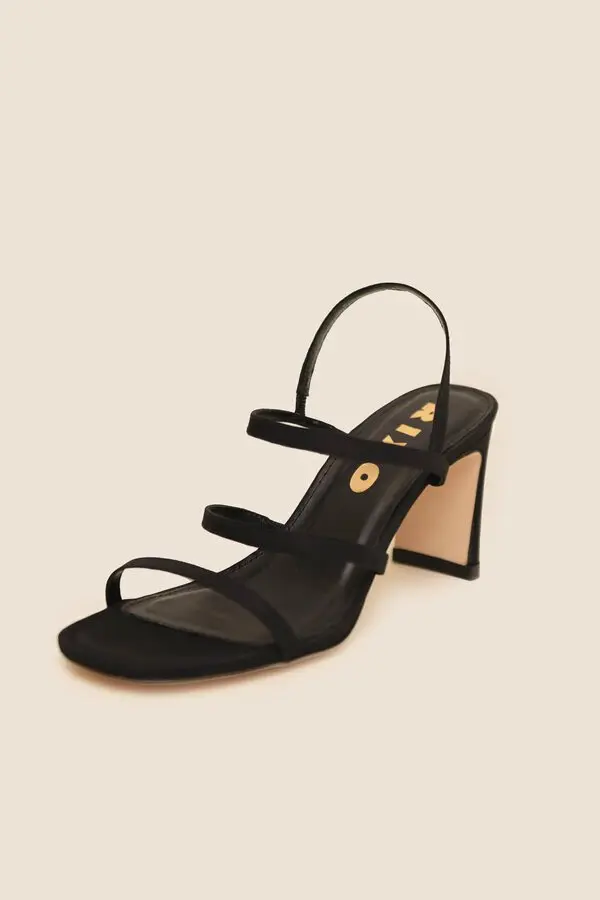 Rixo Ciervo Leather Strappy Sandals - Black