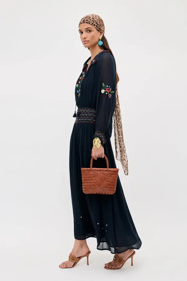 Rixo Emilio Petunia Embroidered Dress