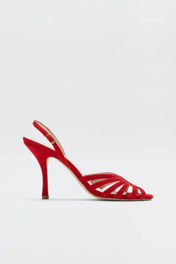 Rixo Mavi Leather Strappy Sandals - Red