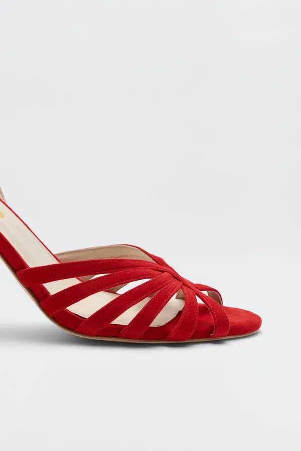 Rixo Mavi Leather Strappy Sandals - Red