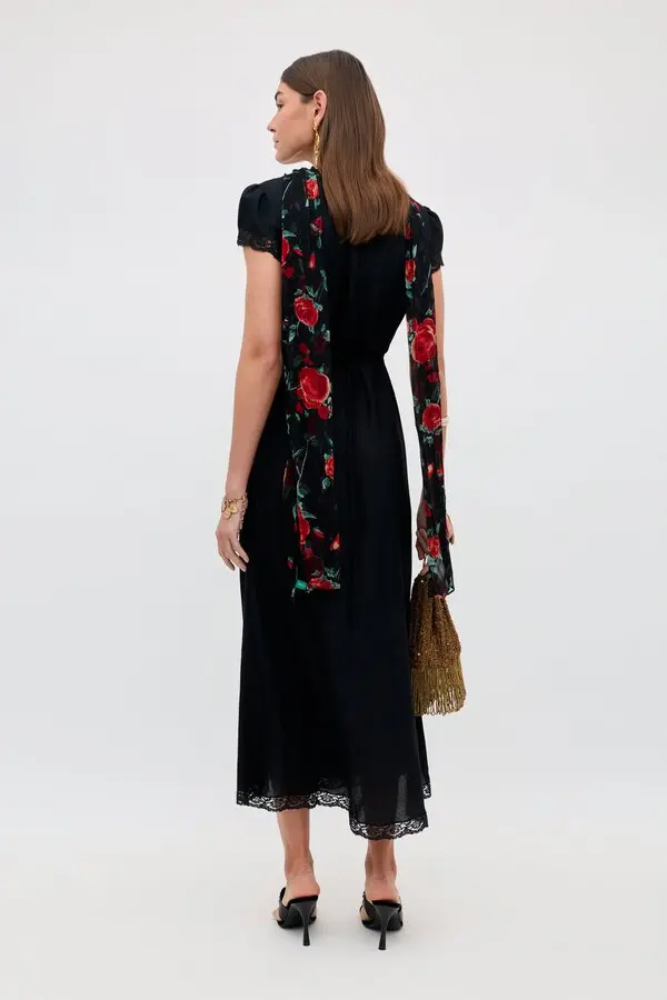 Rixo Clarice Midi Dress - Black
