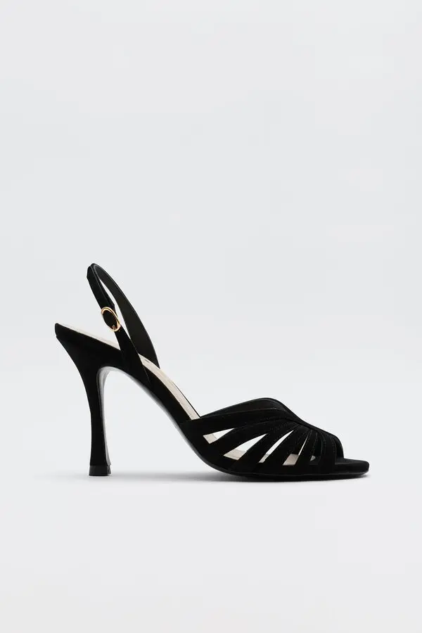 Rixo Mavi Leather Sandals - Black