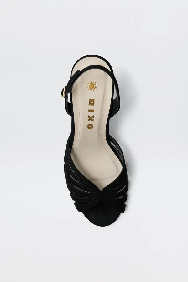 Rixo Mavi Leather Sandals - Black