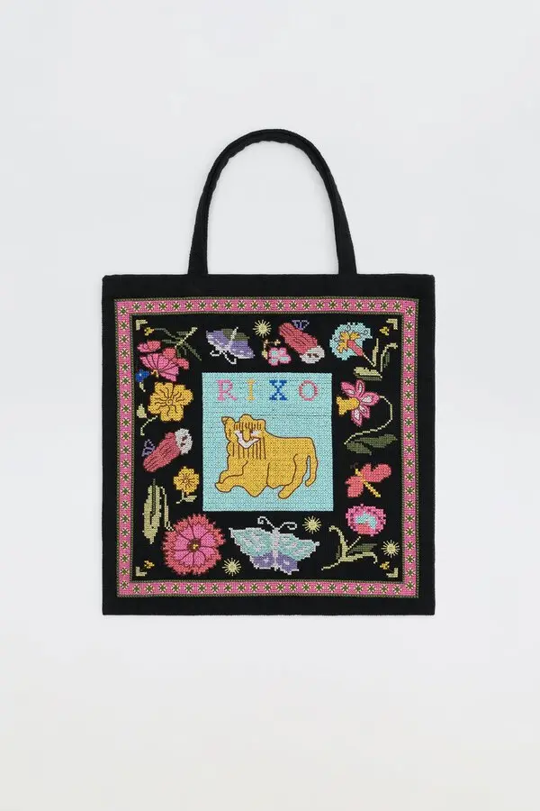 Rixo Lili Leo Embroidered Tote