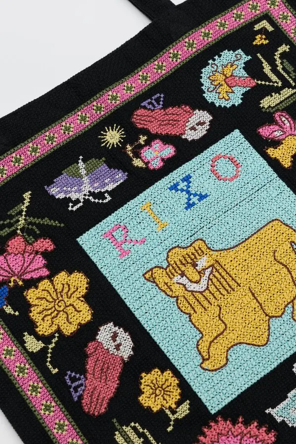 Rixo Lili Leo Embroidered Tote