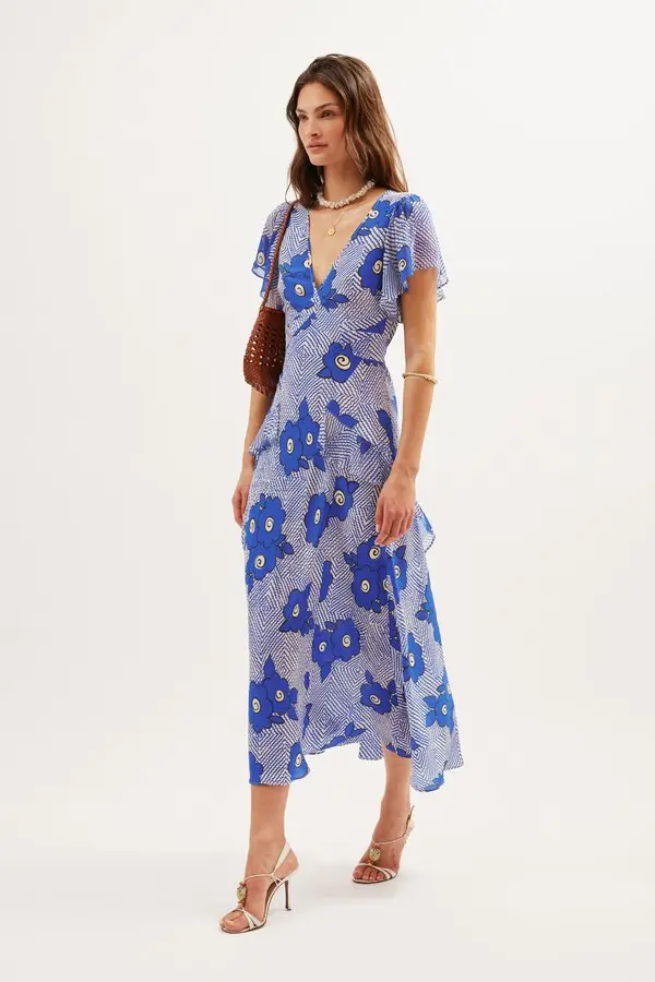 Rixo Evie Milos Floral Dress