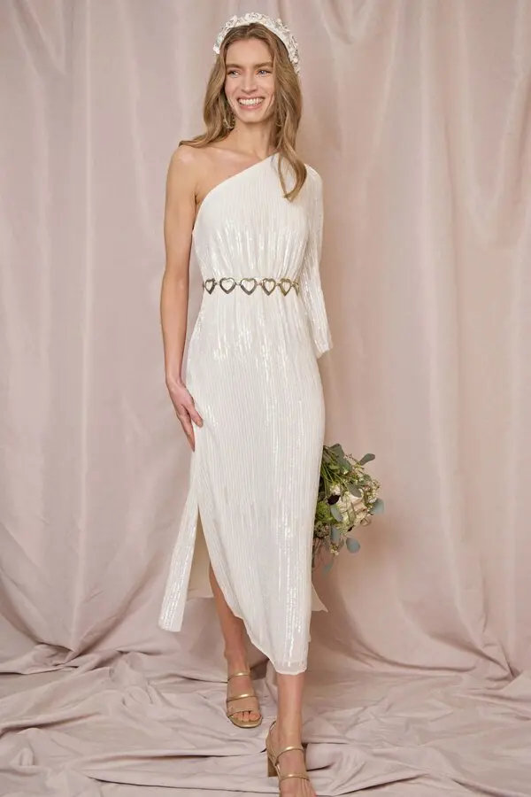 Rixo Bradshaw Sequin Sequin Maxi Dress Regular - Ivory