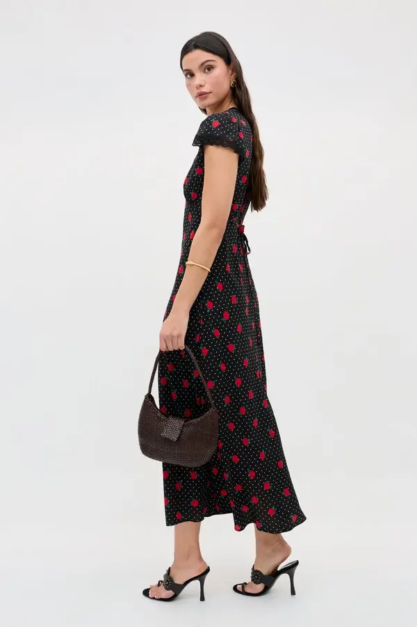Rixo Clarice Rose Spot Dress