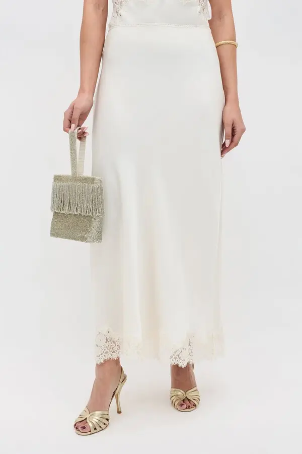 Rixo Matilde Slip Skirt - Ivory