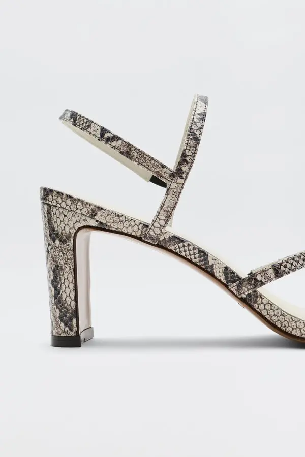 Rixo Ciervo Snakeskin Leather Sandals - Brown