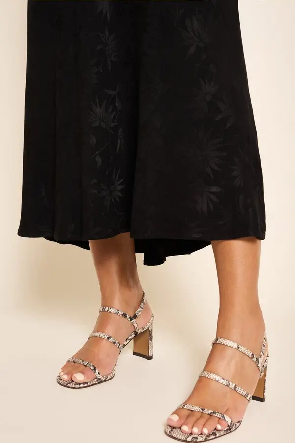 Rixo Ciervo Snakeskin Leather Sandals - Brown