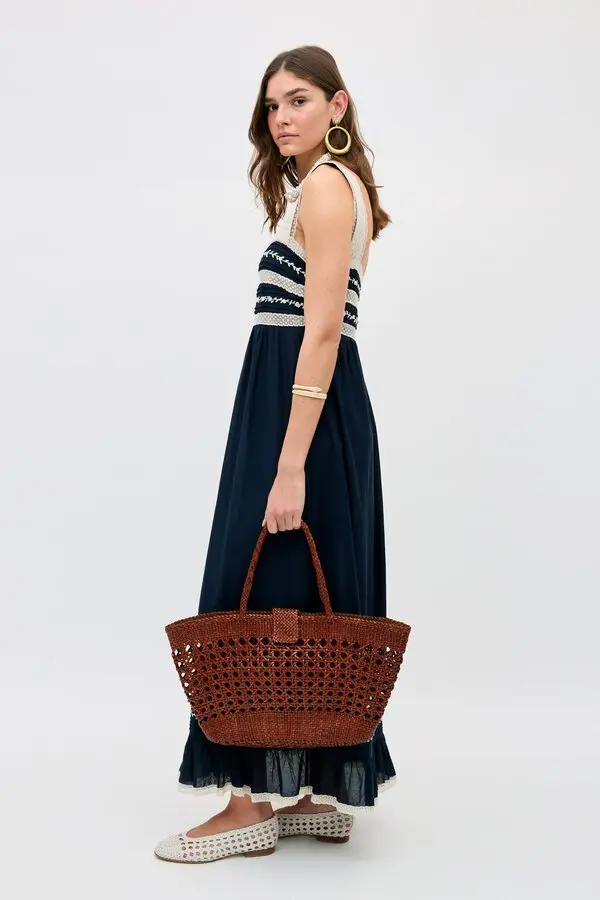 Rixo Lucine Leather Bag - Brown