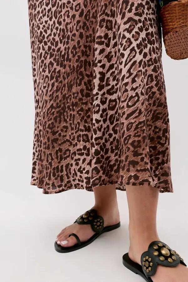 Rixo Kelly Leopard Skirt - Brown