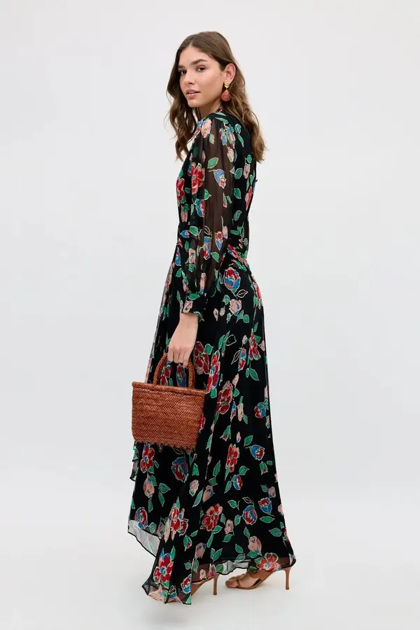 Rixo Meera Kimmie Floral Dress - Grey
