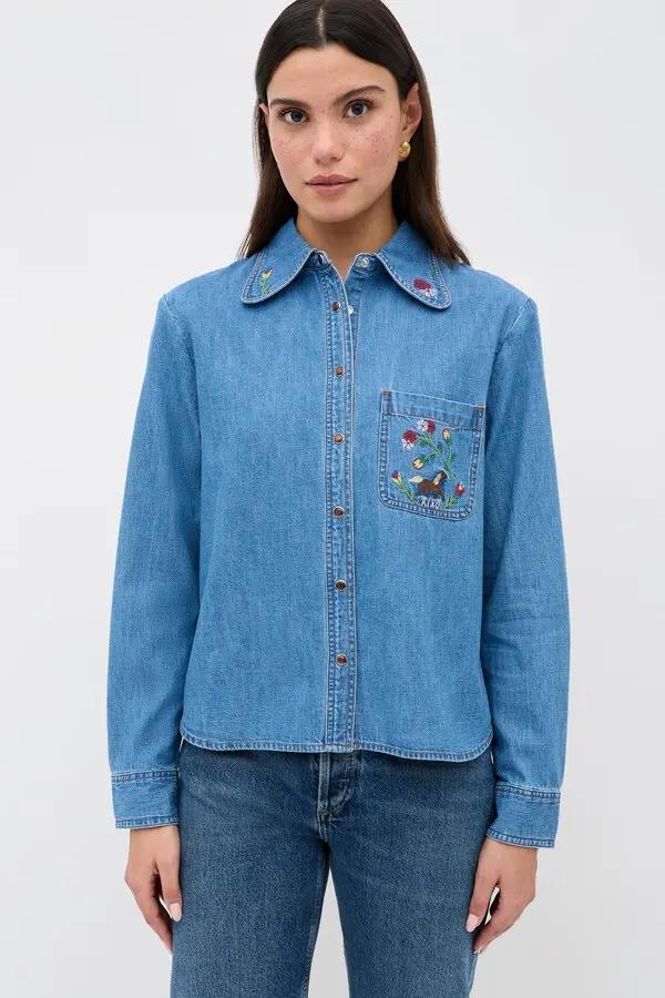 Rixo Edaline Sadie Embroidery Shirt