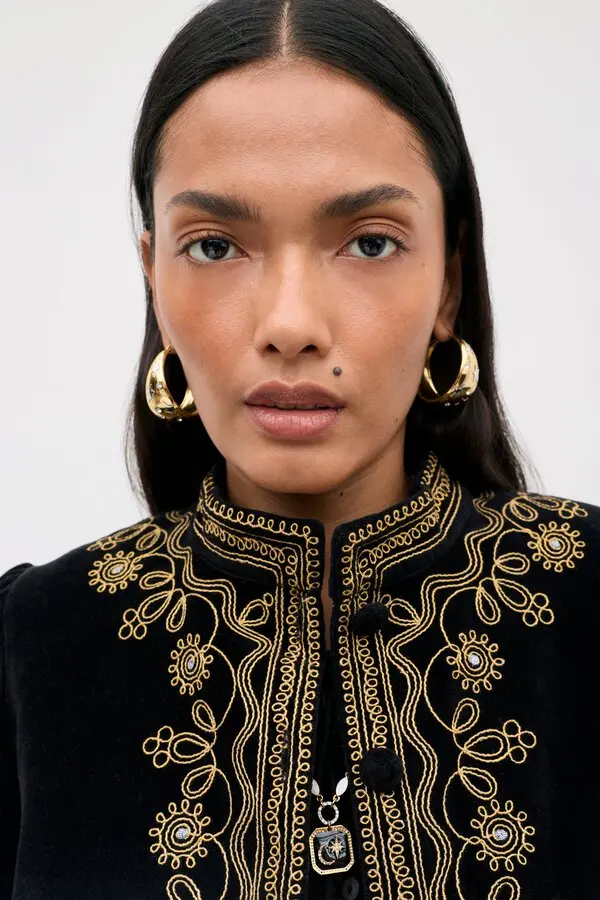 Rixo Denver Soutache Velvet Jacket