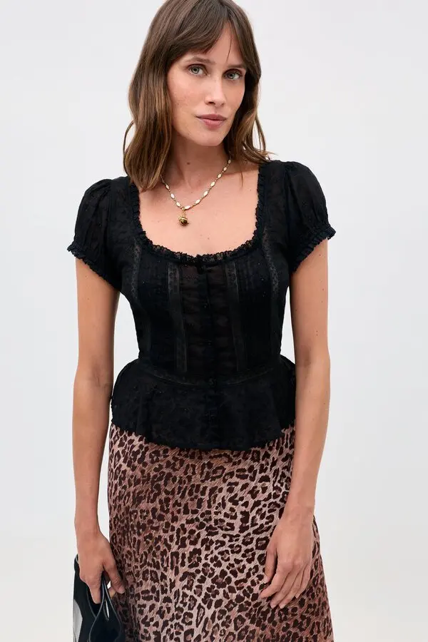 Rixo Sandi Regular Top - Black