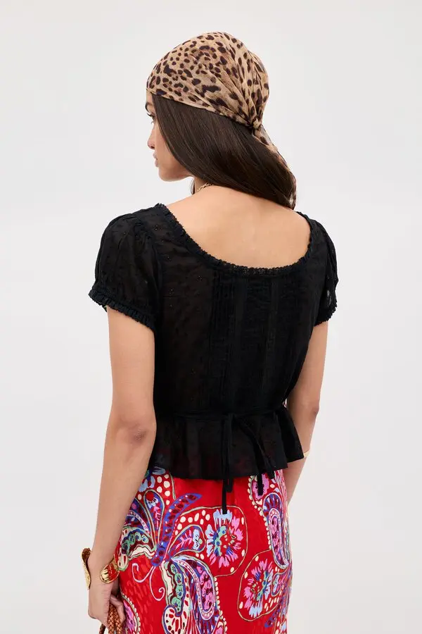Rixo Sandi Regular Top - Black