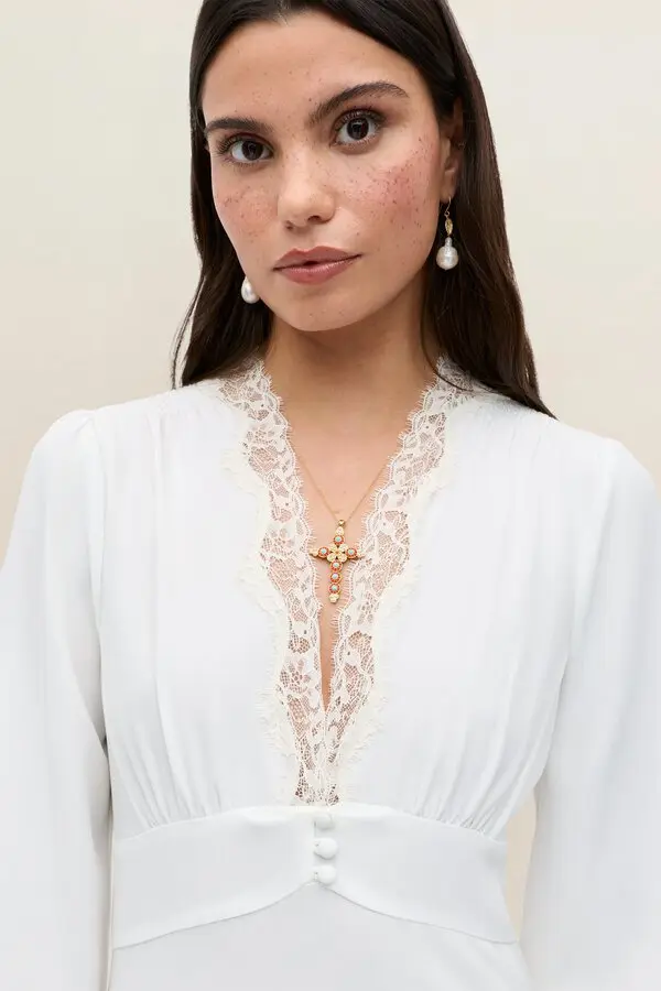 Rixo Emory Lace Gown - Ivory