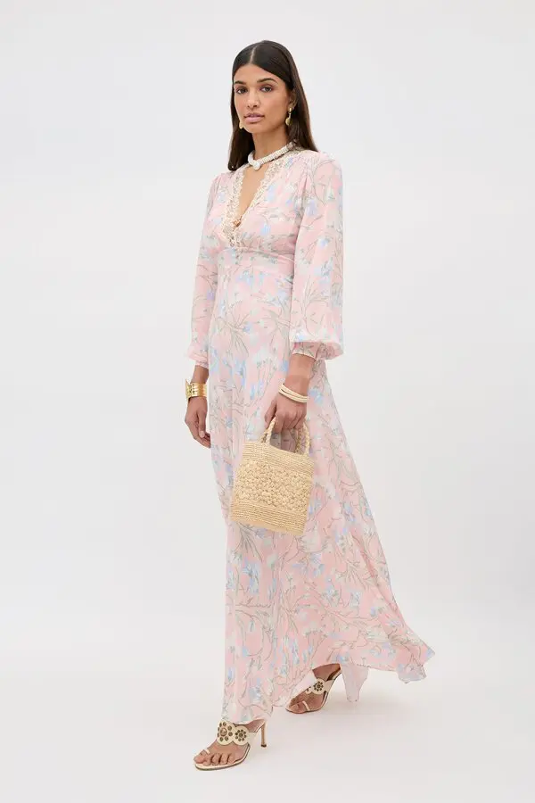 Rixo Emory Watercolour Floral Regular - Pink
