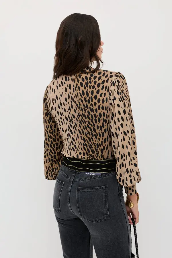 Rixo Suki Antelope Spot Jersey Top