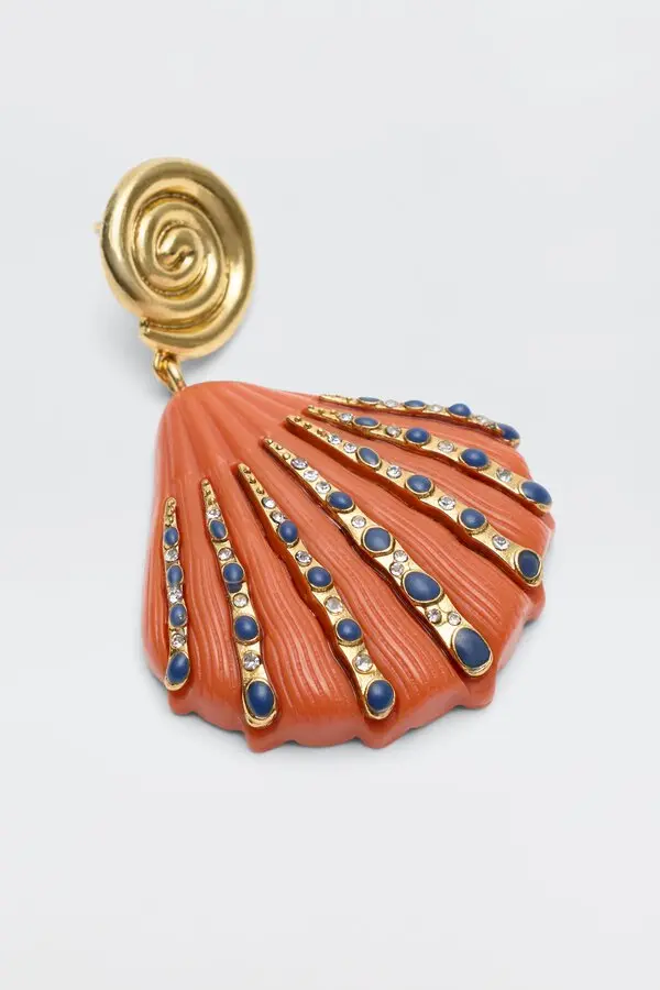 Rixo Daphne Drop Earrings - Orange