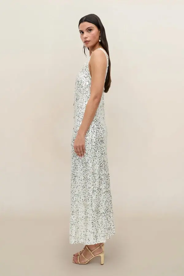 Rixo Bondi Embellished Midi Dress - Ivory