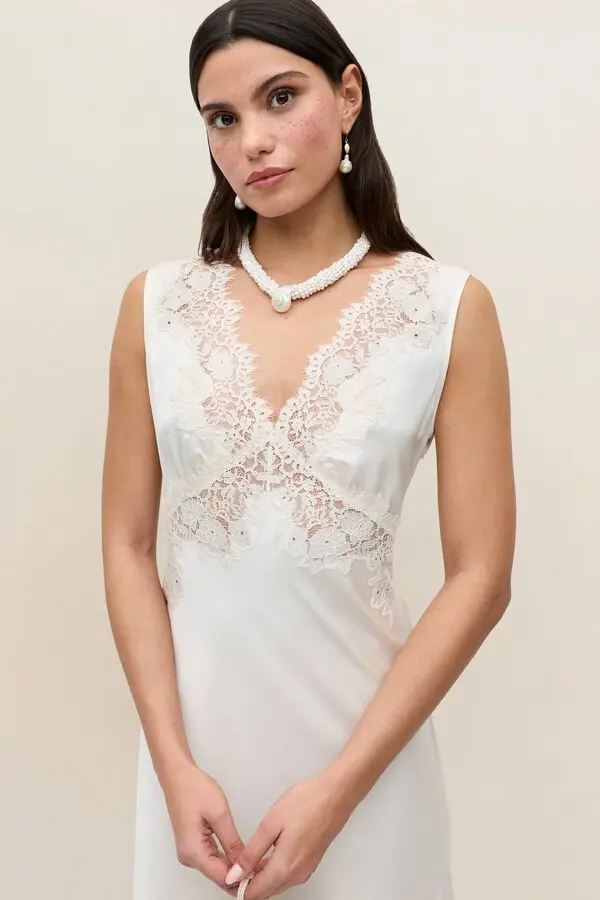 Rixo Azzurra Pearl Gown - Ivory