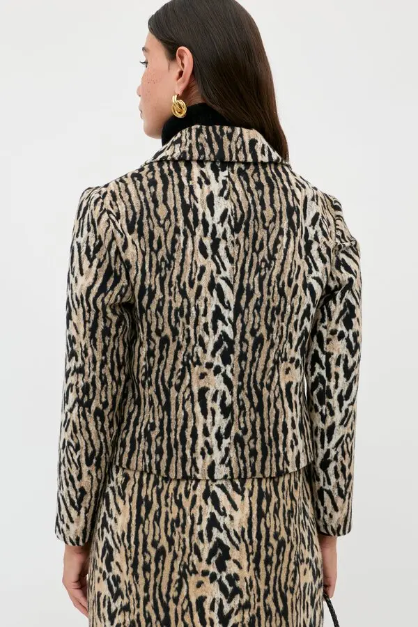 Rixo Leila Bohemia Leopard Print Jacket - Brown