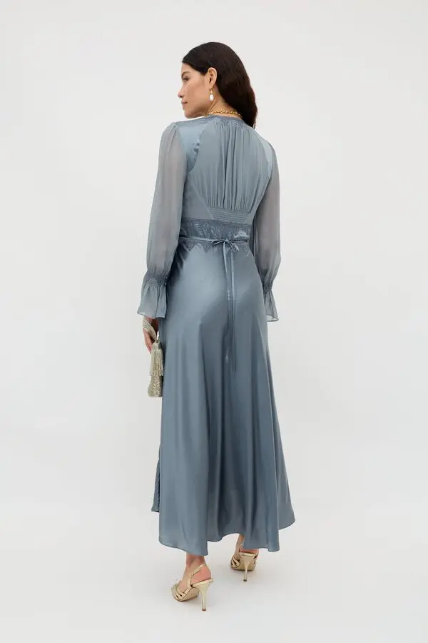 Rixo Arlena Stone Dress - Blue
