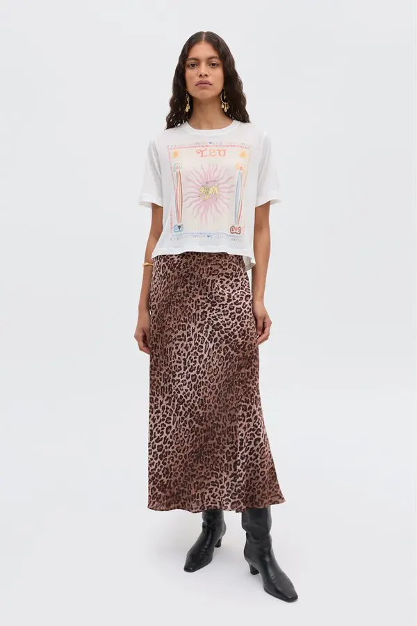 Rixo Ria Leo Regular T-shirt - White