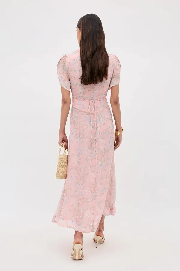 Rixo Novara Floral Midi Dress