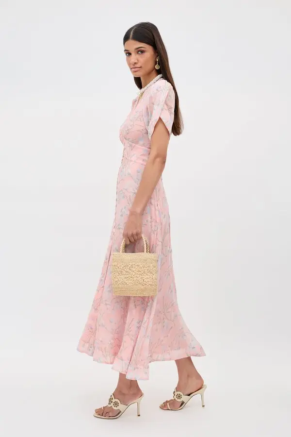 Rixo Novara Floral Midi Dress