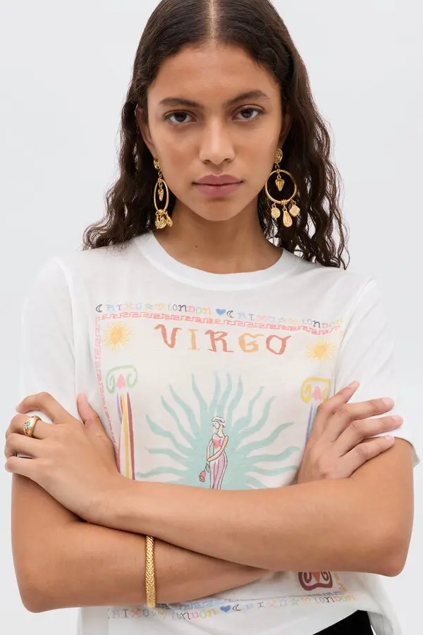 Rixo Printed Ria Virgo T-shirt - White